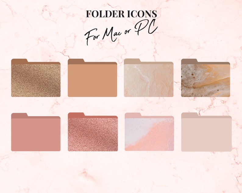 20 Pink Blush and Gold Folder Icons for Mac or Windows PC - Etsy