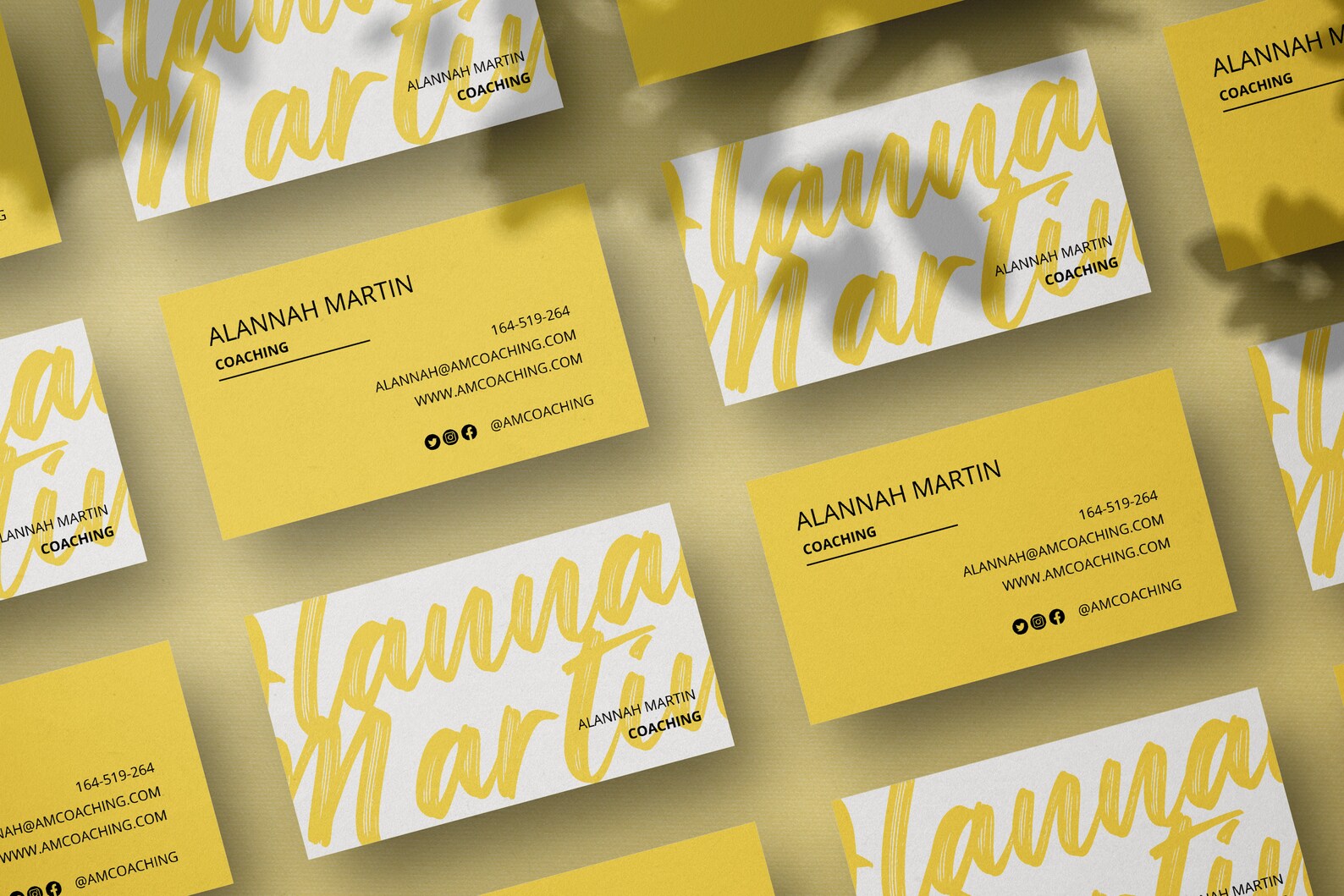 Yellow Coaching Business Card DIY Canva Template - Etsy