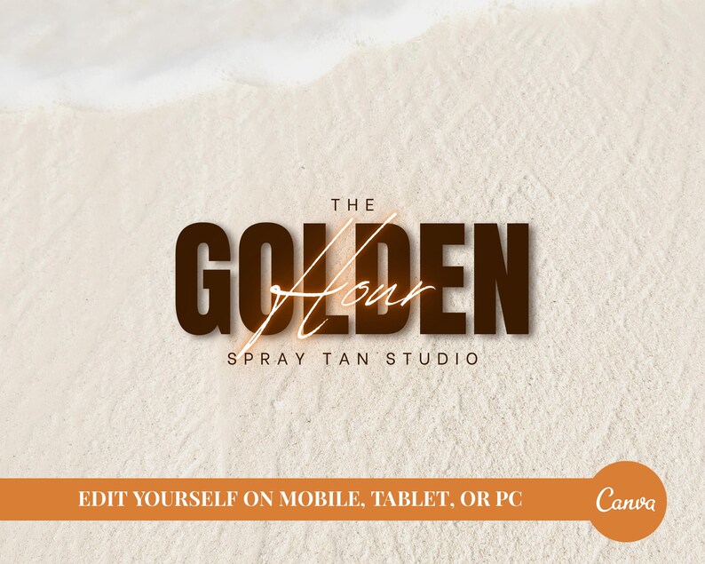 DIY Gold Spray Tan Business Logo - Editable Spray Tanning Salon Logo - Etsy