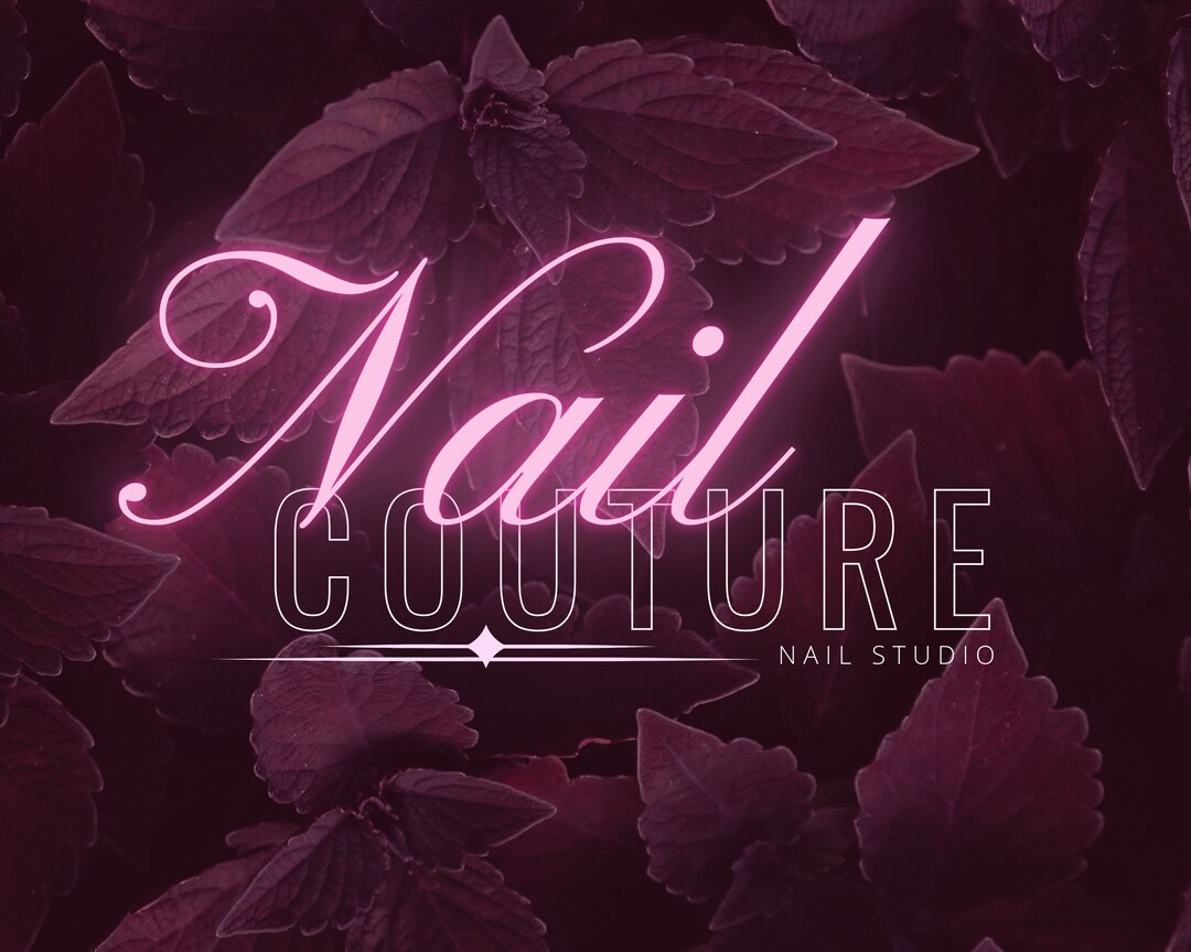 Neon Pink Nails Logo Template for Canva - Nail Studio Logo - Etsy