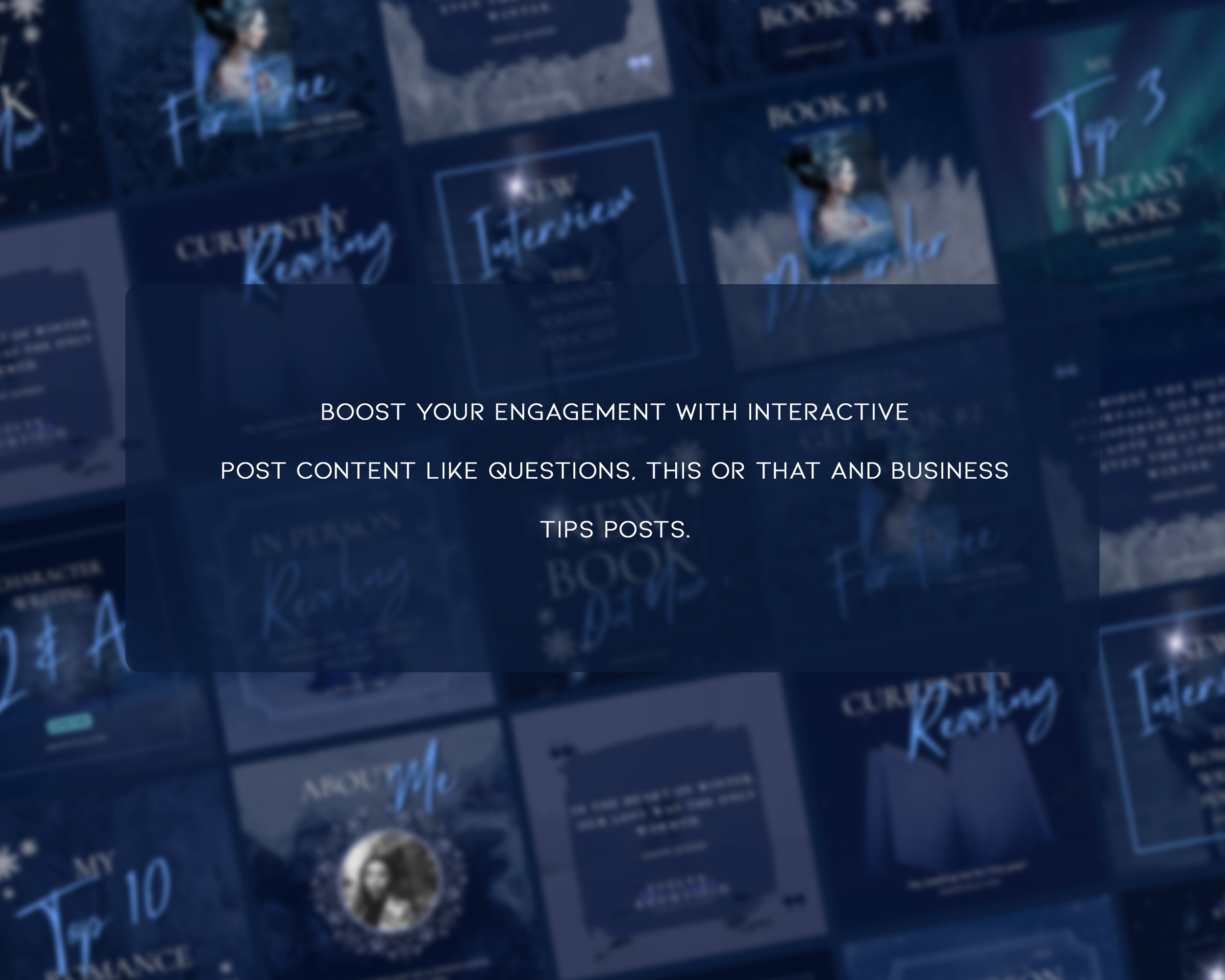 12 Instagram Posts for Winter Romance Author in Dark Blue - DIY Canva ...