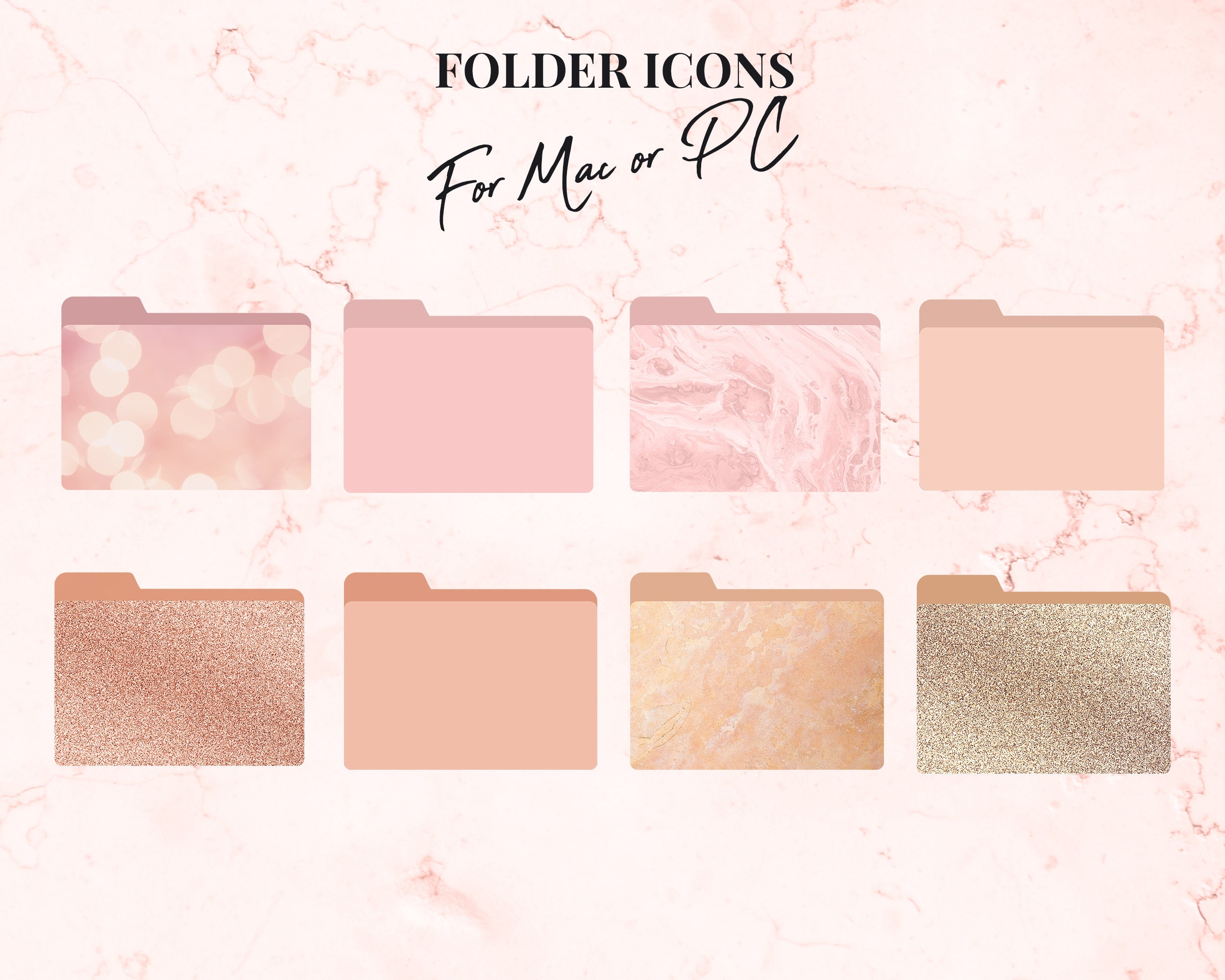 20 Pink Blush and Gold Folder Icons for Mac or Windows PC - Etsy