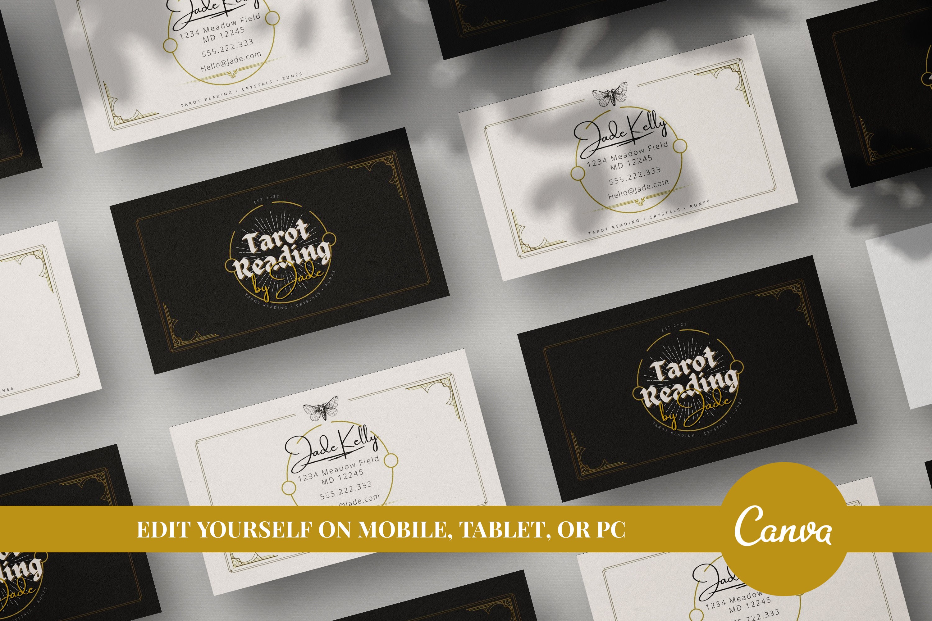 Tarot Reader Business Card Design Witchy Business Card With DIY Logo - Etsy