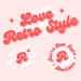 Pink Retro Logo 70s Style DIY Canva Logo Template - Etsy