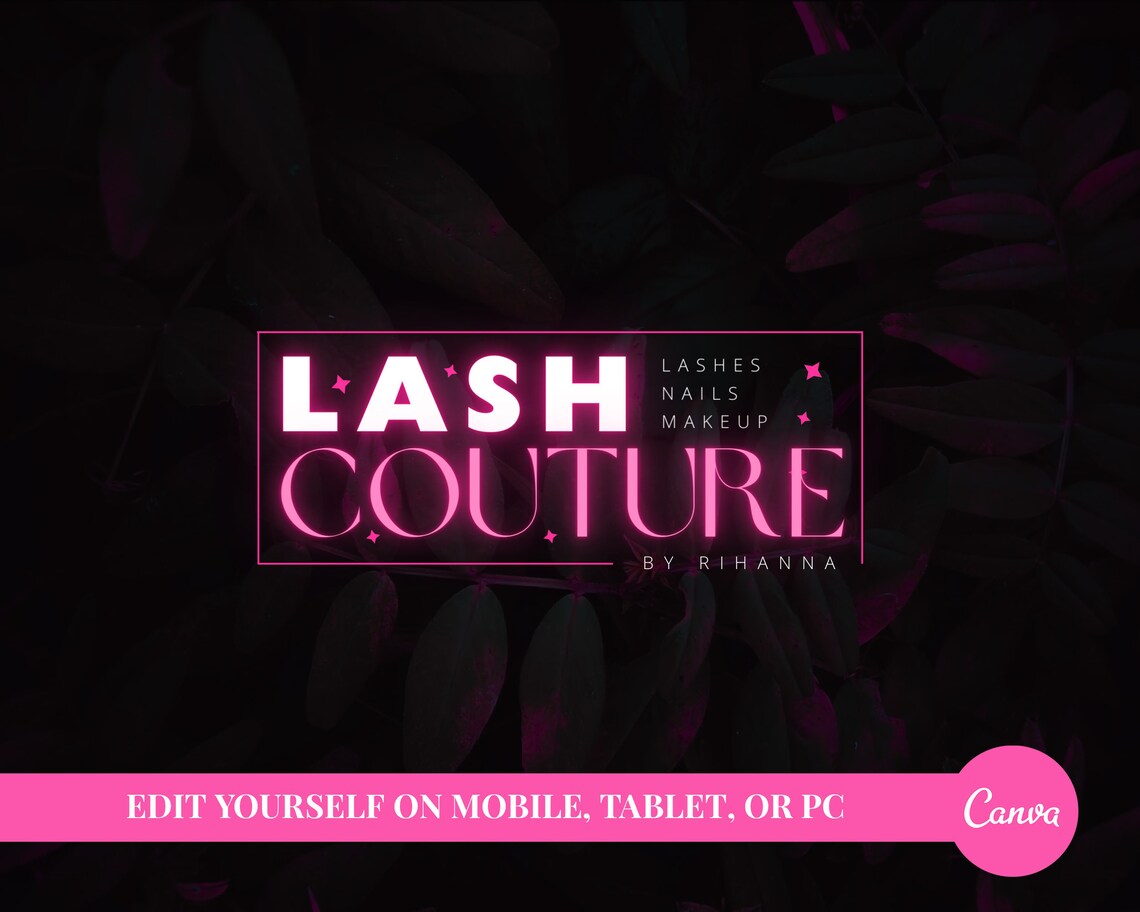 Pink Lash Logo Template - Editable Pink Lash Business Logo - Etsy