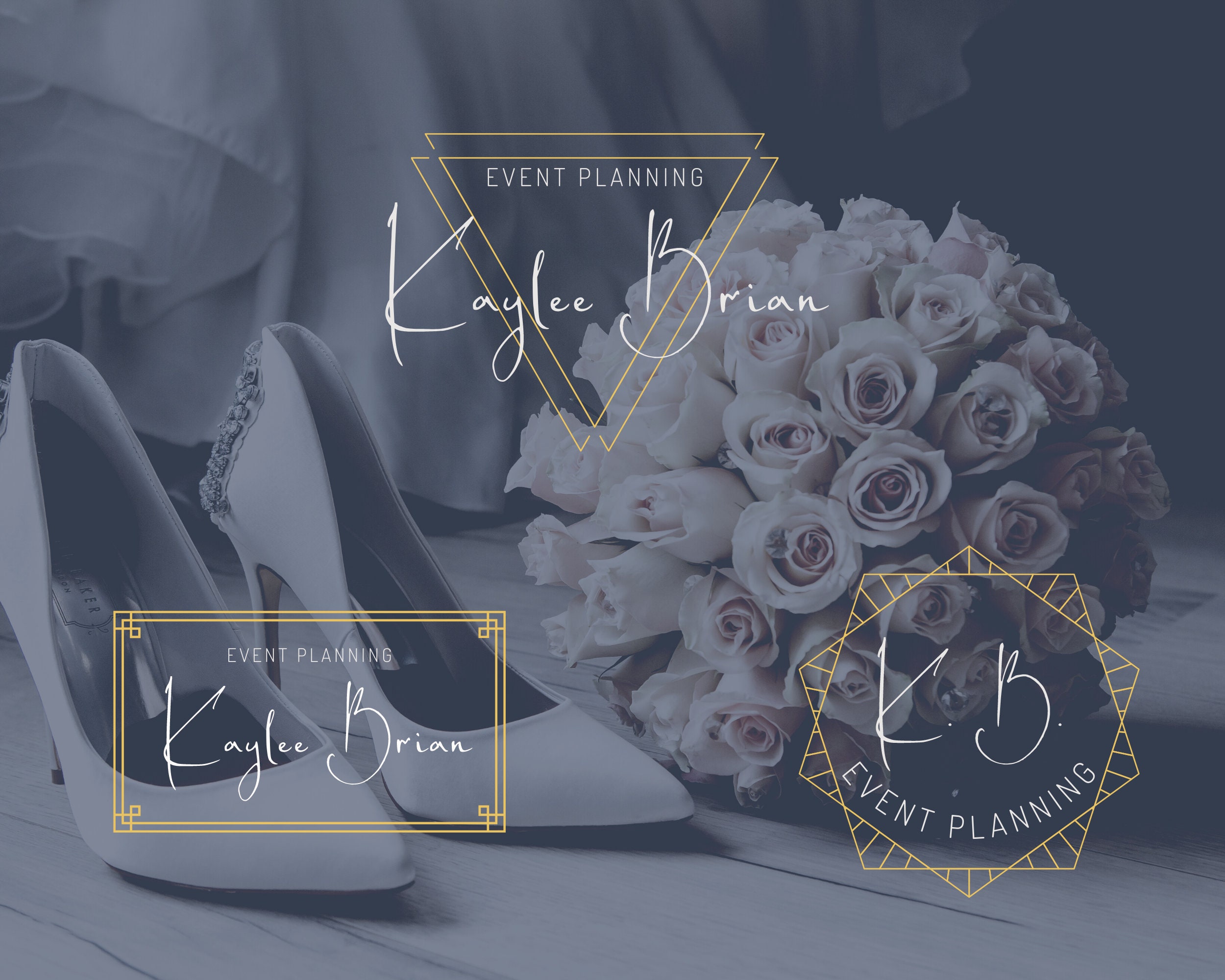 Event Planner Logo – Gold Geometric Canva Template (DIY) - Etsy