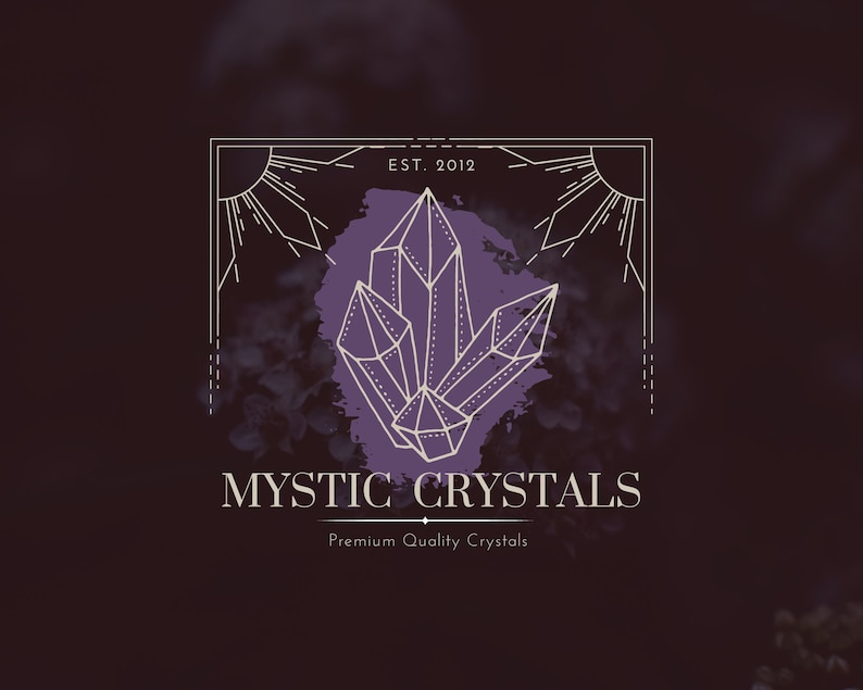 Crystal Shop Logo Design Template Crystals Logo Design - Etsy