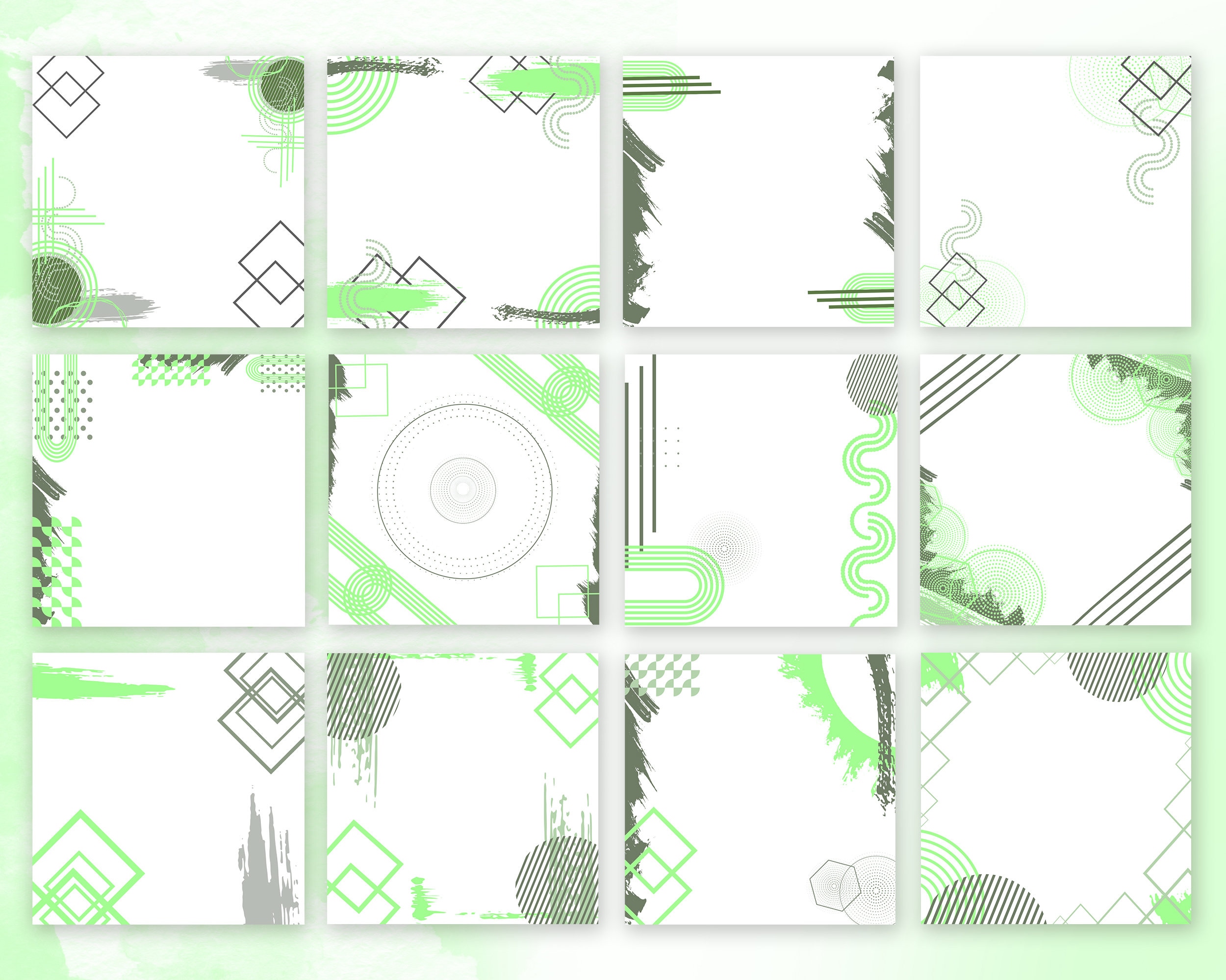 Neon Green Instagram Templates - Blank Instagram Backgrounds - Etsy