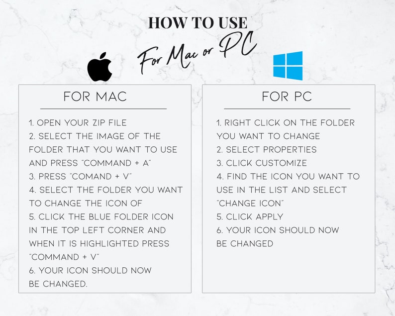 20 Black and White Desktop Folder Icons - for Mac and Windows PC - Etsy