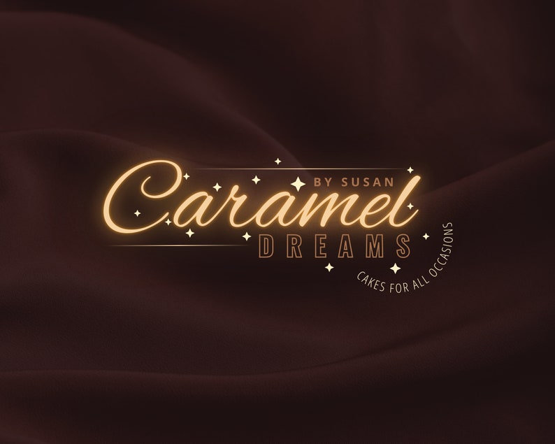 Premade Caramel Bakery Logo Template for Canva - Etsy