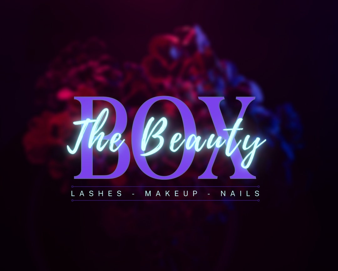 DIY Neon Blue Logo for Beauty Salon - Neon Logo Template for Canva - Etsy