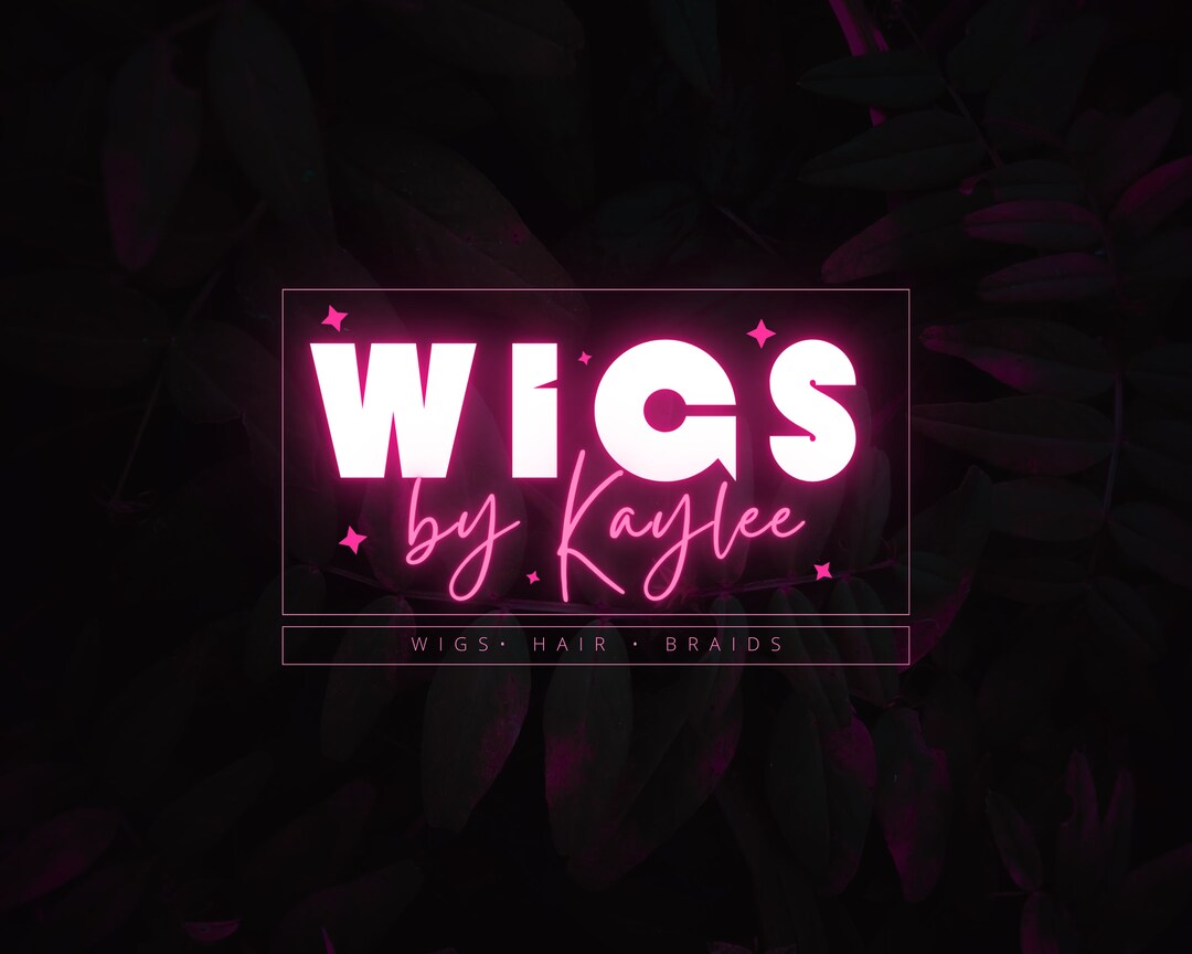 DIY Pink Wigs Logo Design - Pink Wigs by Name Logo Template - Etsy