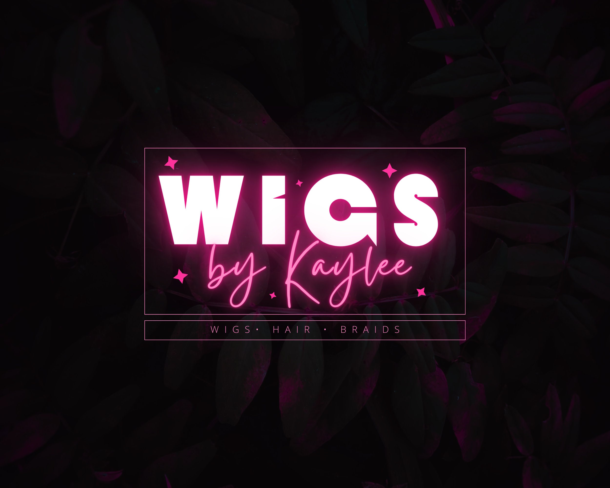 DIY Pink Wigs Logo Design - Pink Wigs by Name Logo Template - Etsy