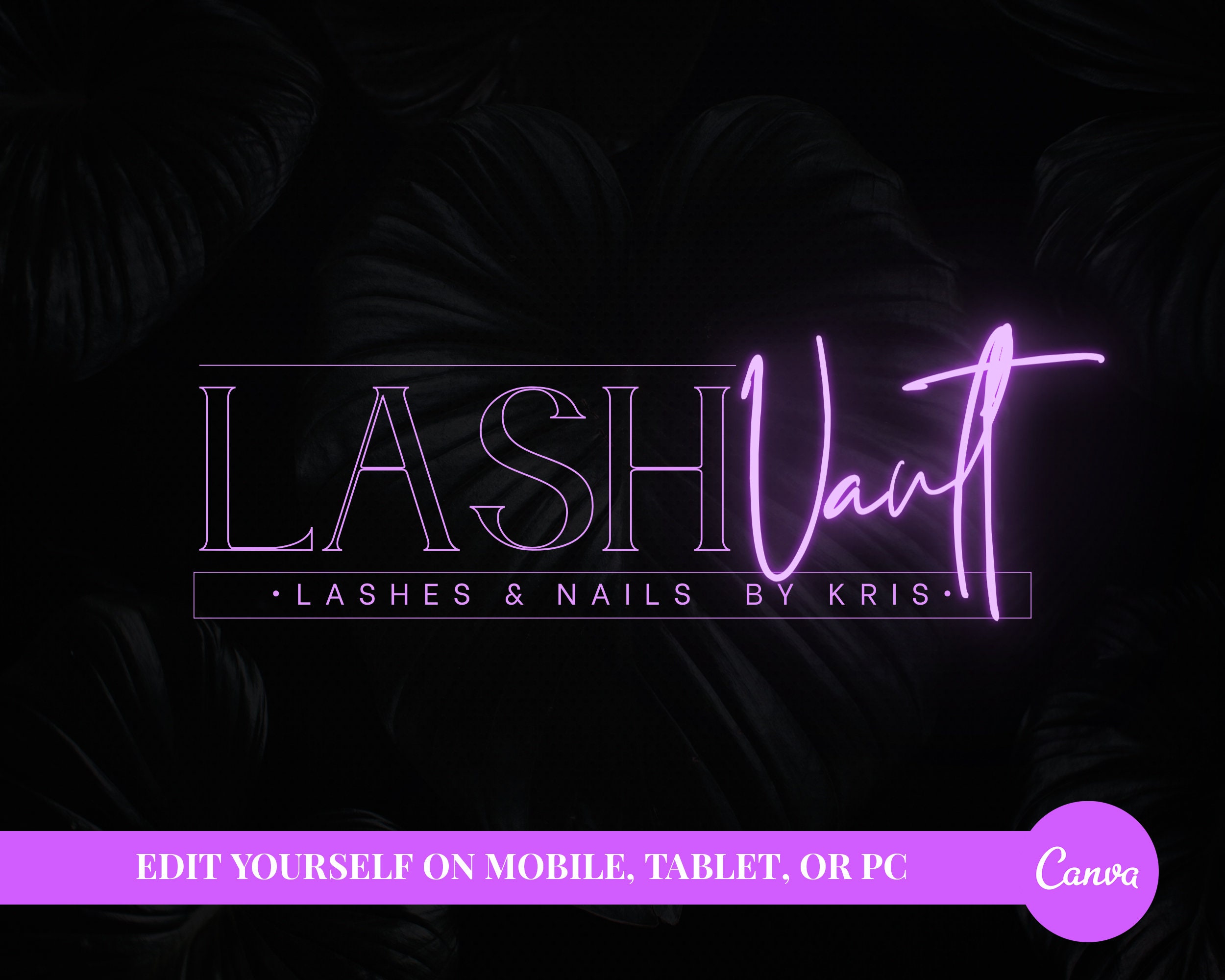 DIY Purple Lash Business Logo - DIY Purple Lash Tech Logo Template - Etsy