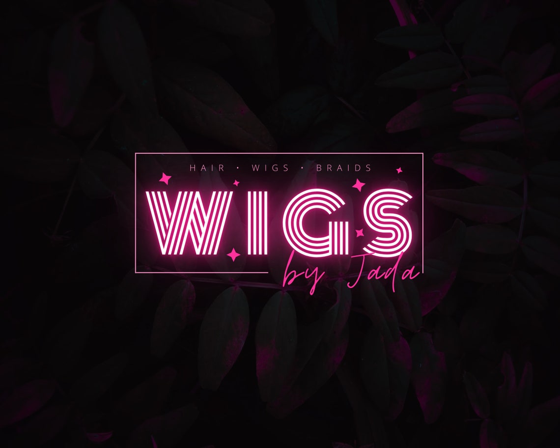 Pink Wigs Logo Design - DIY Wig Business Logo - Editable Pink Wigs Logo ...