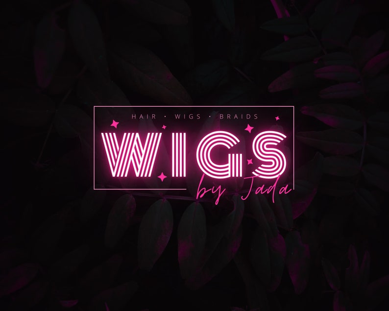 Pink Wigs Logo Design - DIY Wig Business Logo - Editable Pink Wigs Logo ...