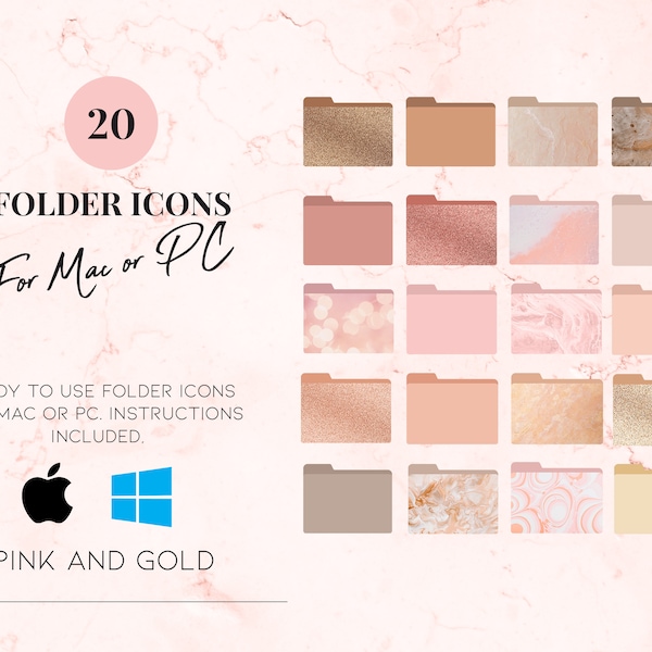 Glitter Desktop Folder Icons for Pc Windows - Etsy