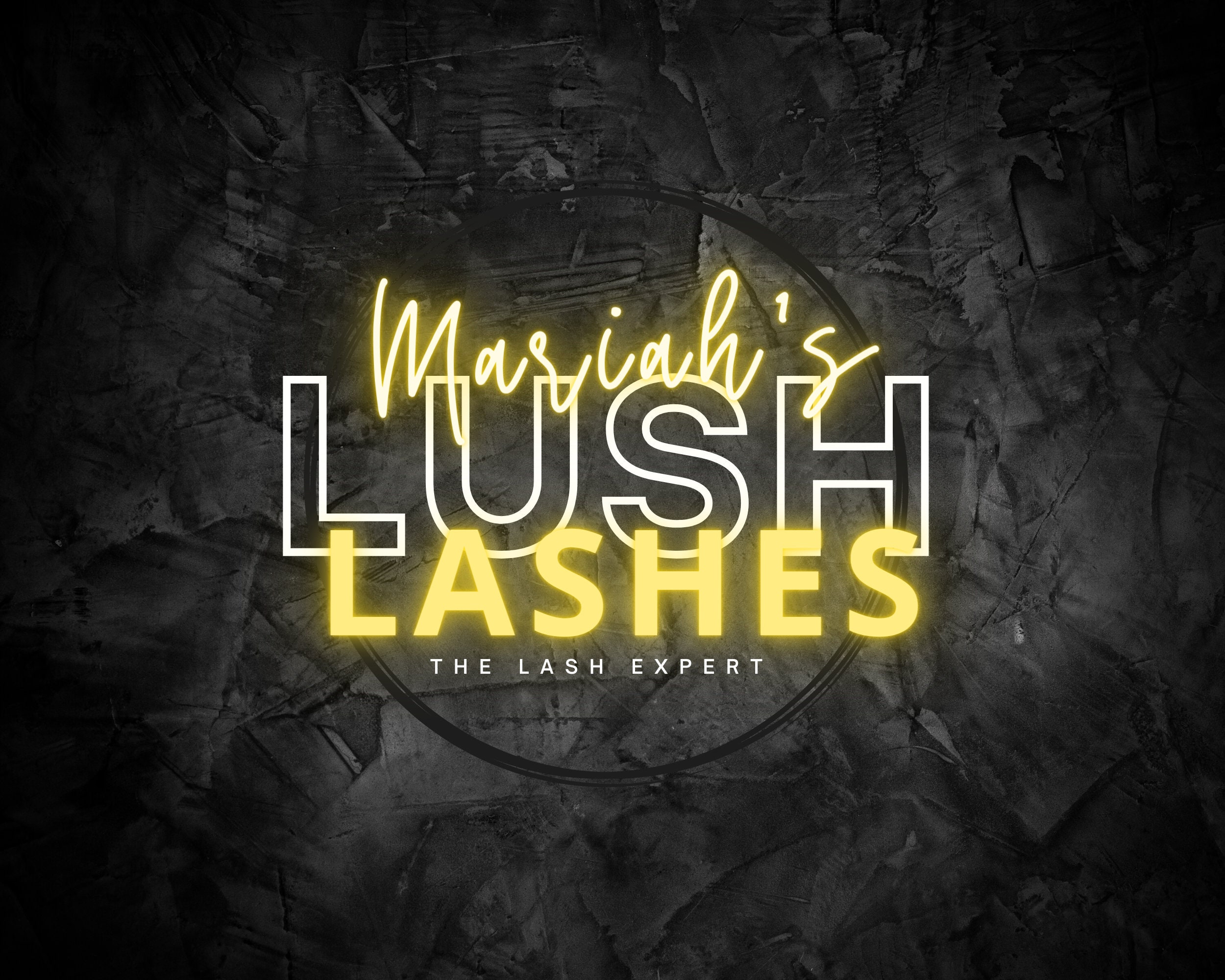 Yellow Neon Lash Technician Logo - Canva Template - Etsy