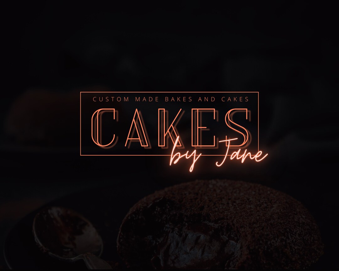 DIY Orange Bakery Logo - Premade Bakery Logo Template - Etsy