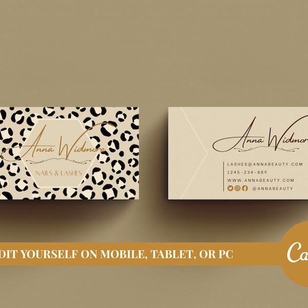 Leopard Print Business Card - Etsy