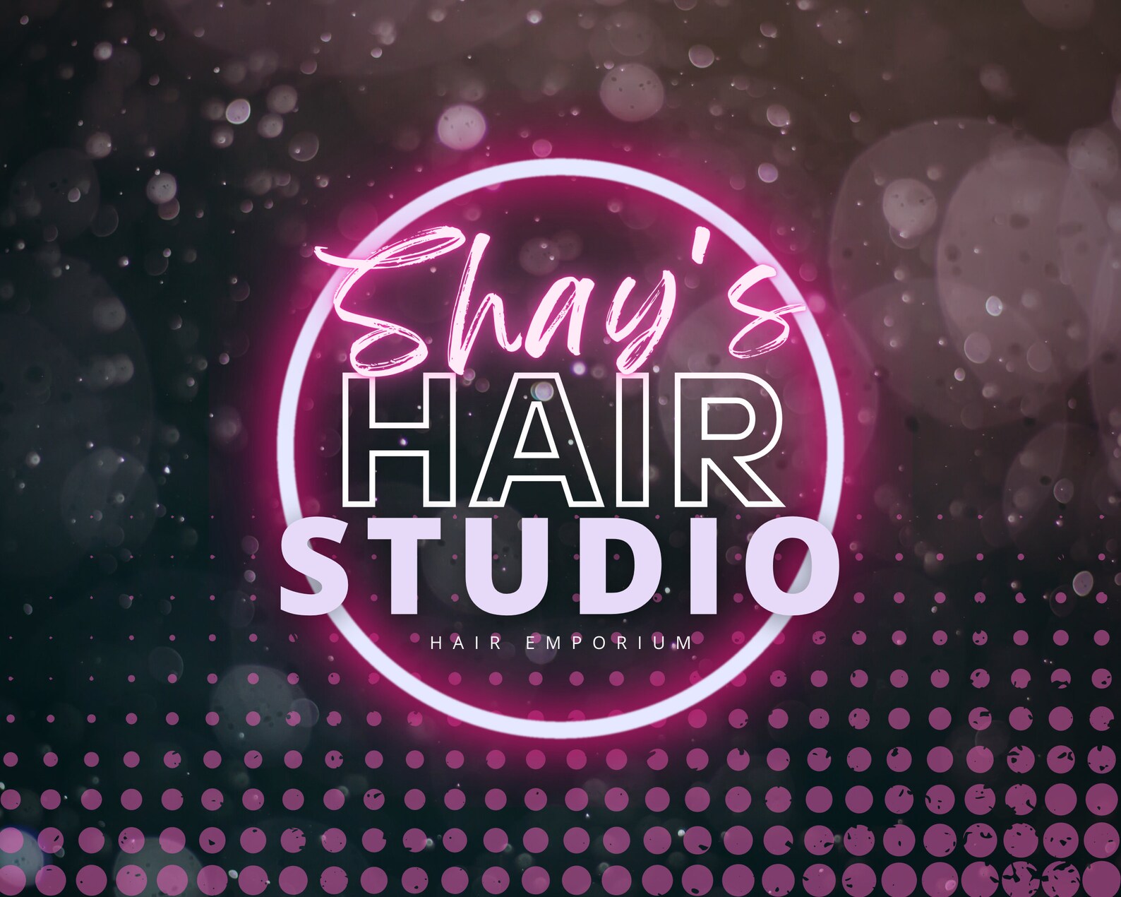 Neon Pink Hair Stylist Logo DIY Hair Studio Logo Hair Salon Logo ...
