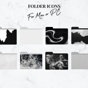 20 Black and White Desktop Folder Icons - for Mac and Windows PC - Etsy