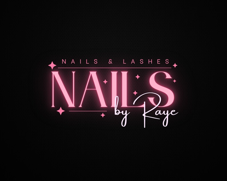 DIY Neon Pink Nail Salon Logo - Editable Nail Salon Logo - Canva Logo ...