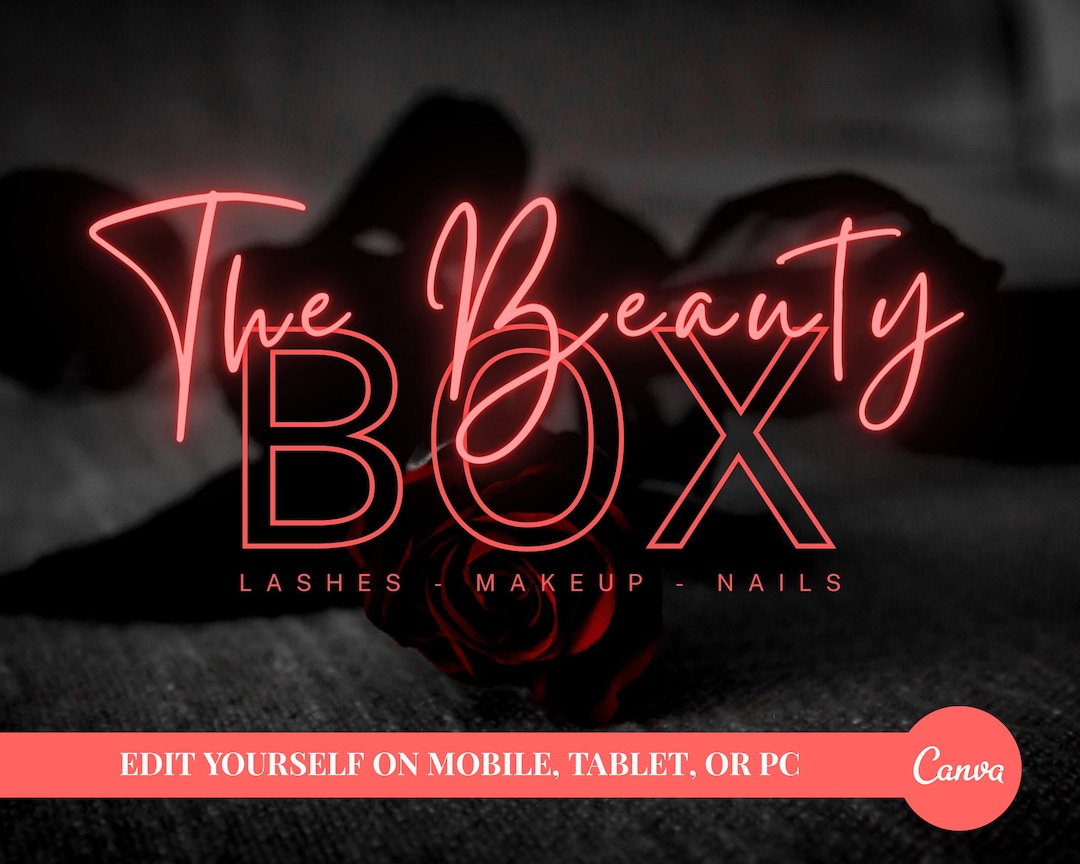 Neon Red Salon Logo - Beauty Salon Logo - Red Neon Canva Logo Template ...