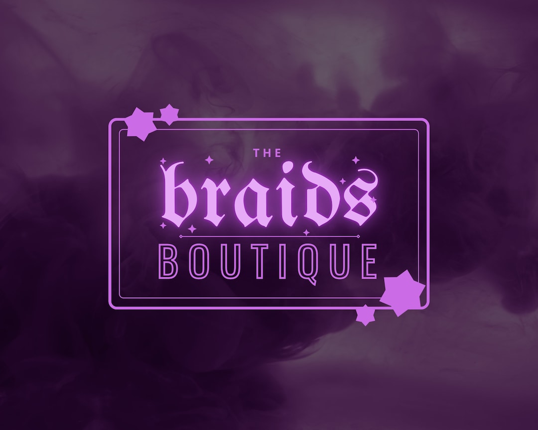 DIY Braids Business Logo - Purple Neon Braids Hair Logo Template for ...
