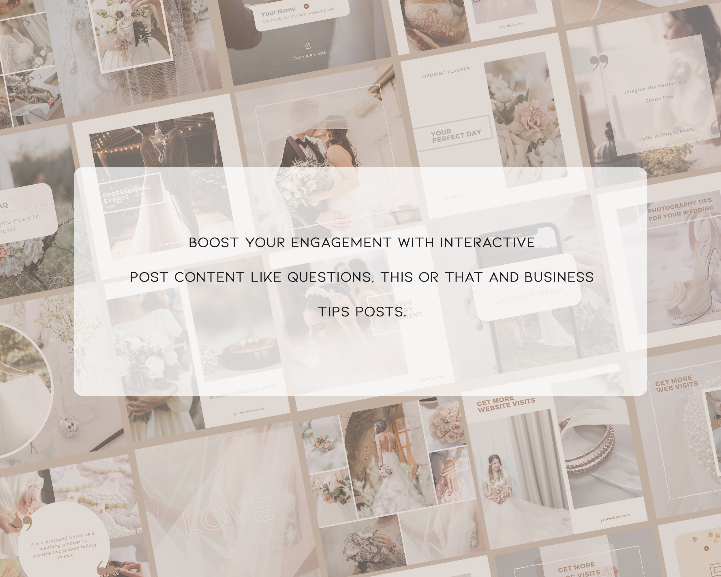 50 Wedding Planner Business Instagram Posts Canva Template - Etsy