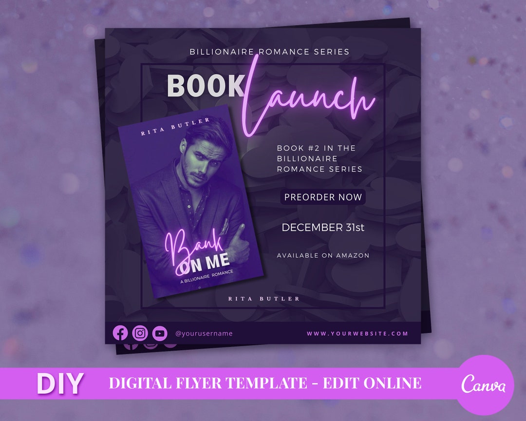 DIY Dark Romance Book Launch Flyer Template - Etsy