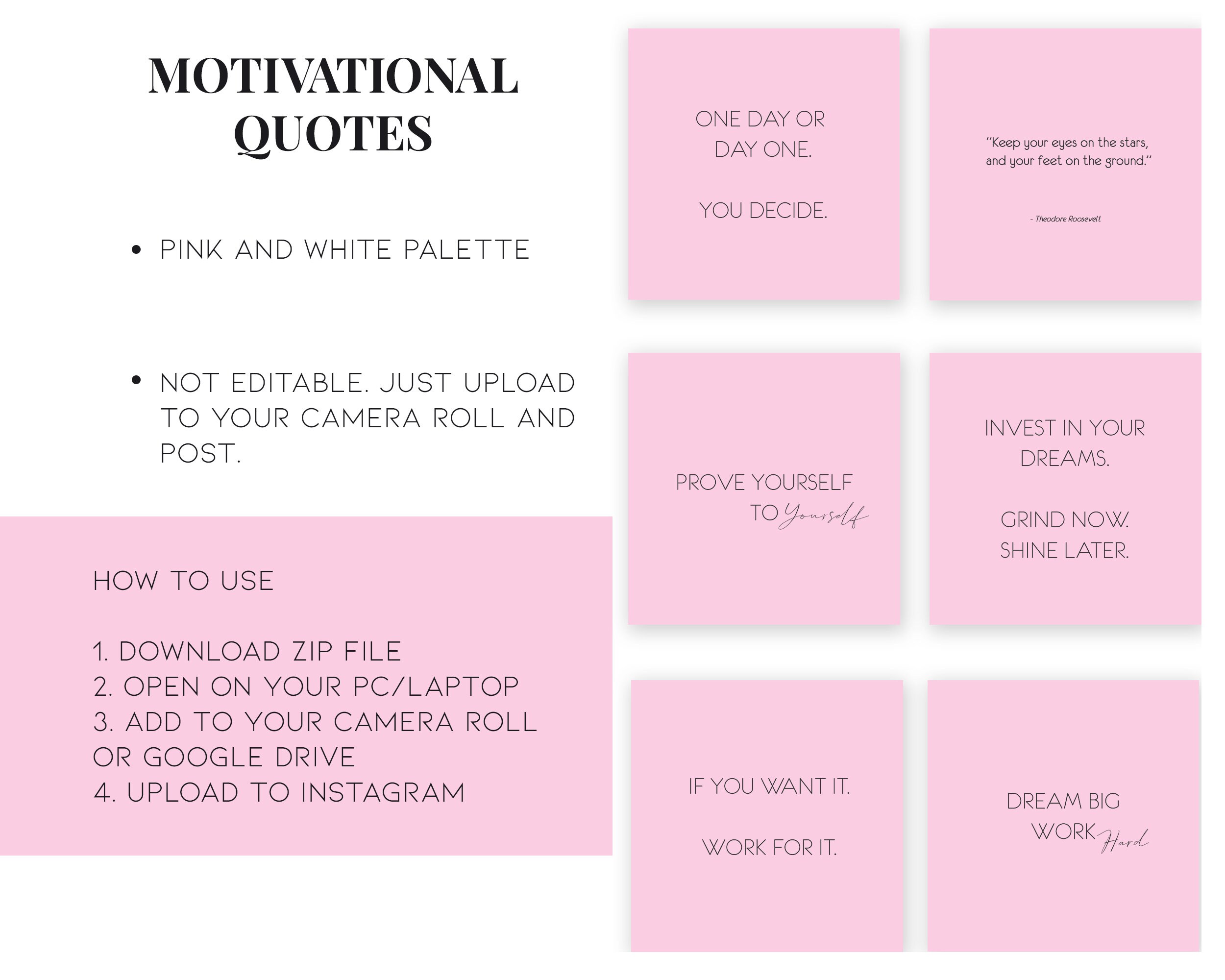 Pink Instagram Posts Instagram Quote Pack Pink Social Posts Instagram ...