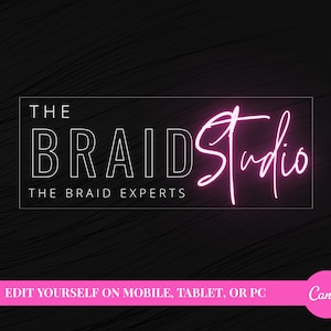 DIY Pink Braid Studio Logo - Pink Braid Logo Design Template - Etsy