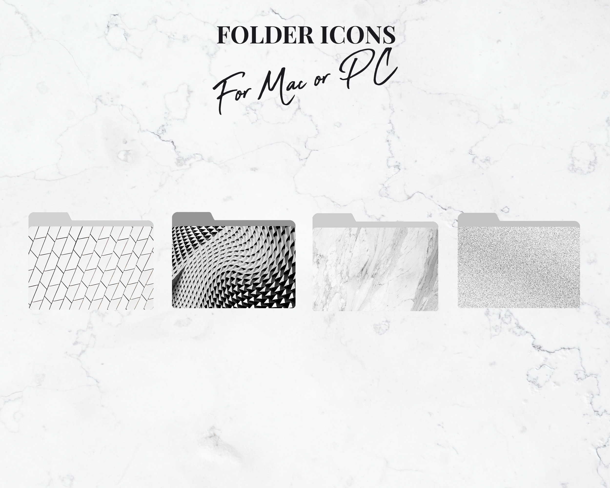 20 Black and White Desktop Folder Icons - for Mac and Windows PC - Etsy