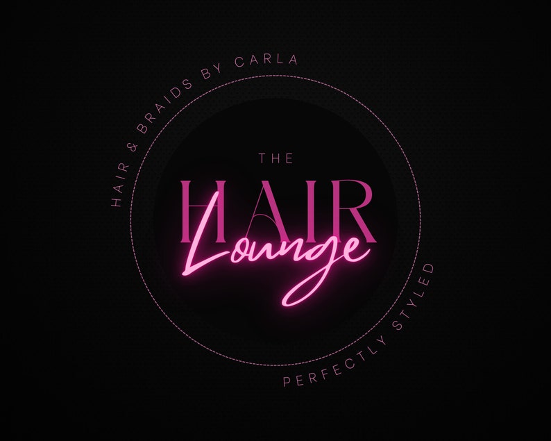 DIY Pink Hair Salon Logo - Pink Hair Salon Logo Design - Etsy