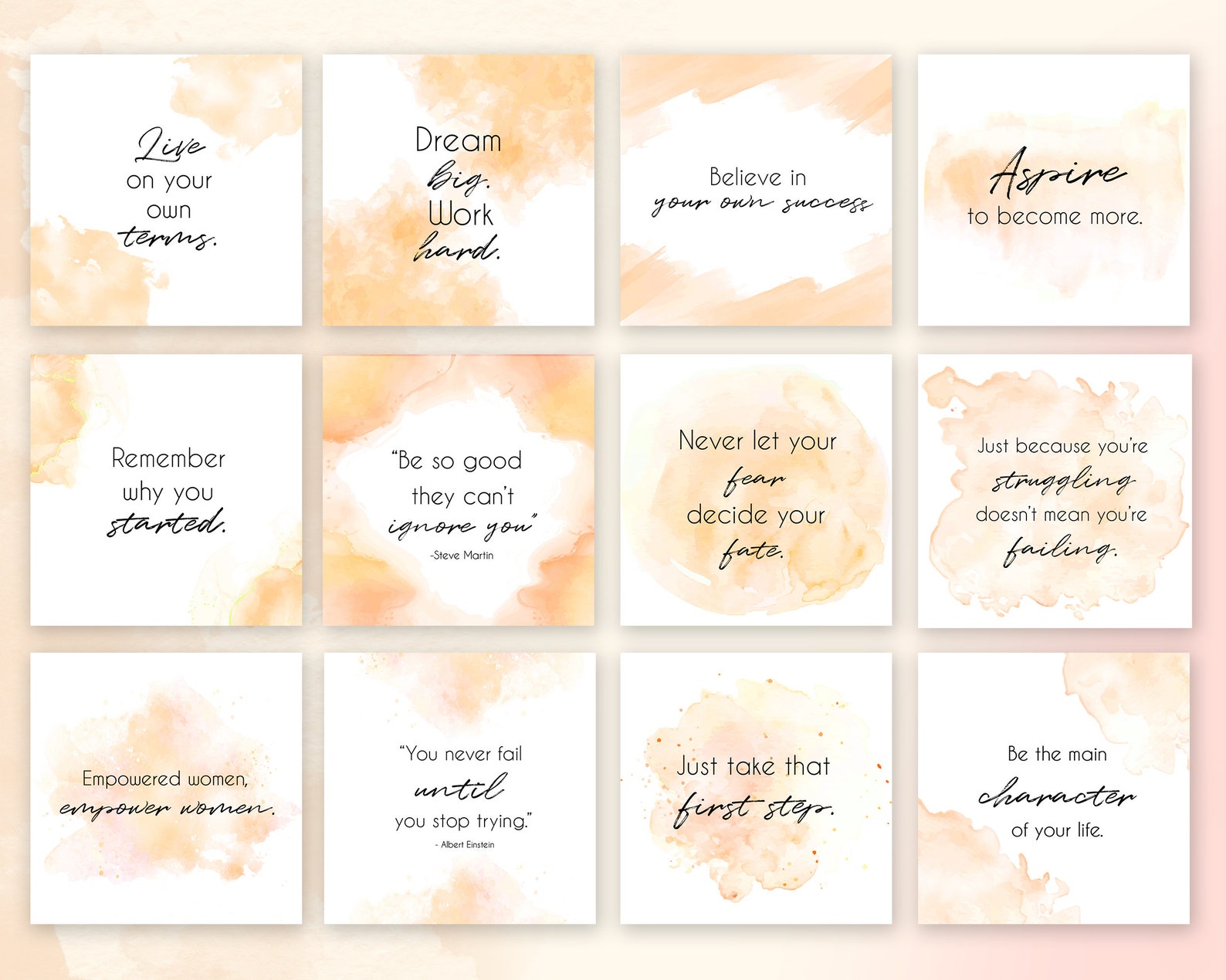 50 Warm Yellow Girl Boss Female Entrepreneur Social Media Quotes for ...