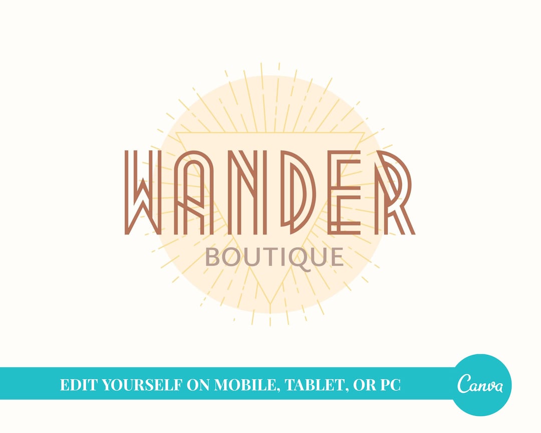 DIY Boho Logo - Boho Boutique Logo - Boho Business Logo - Etsy