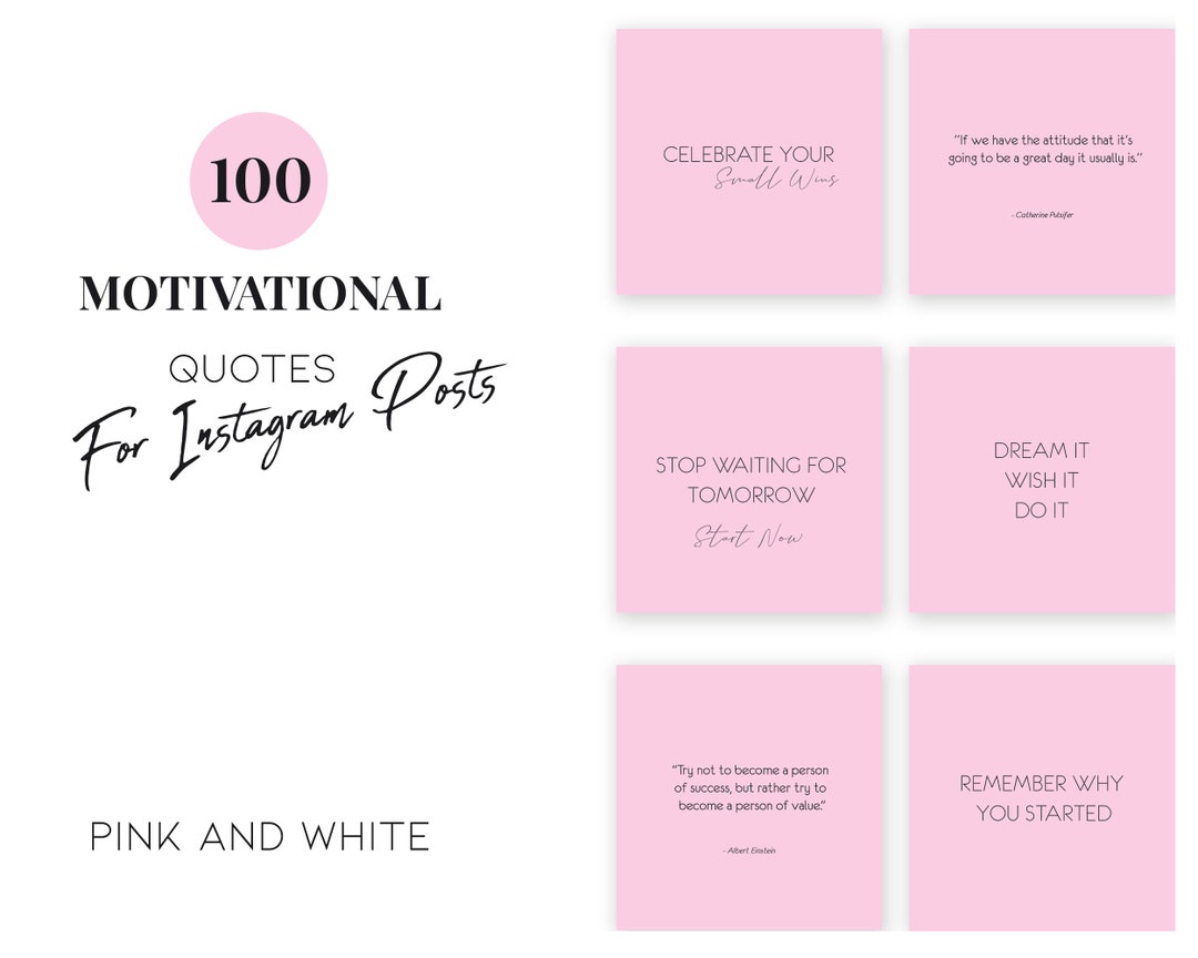 Pink Instagram Posts | Instagram Quote Pack | Pink Social Posts ...