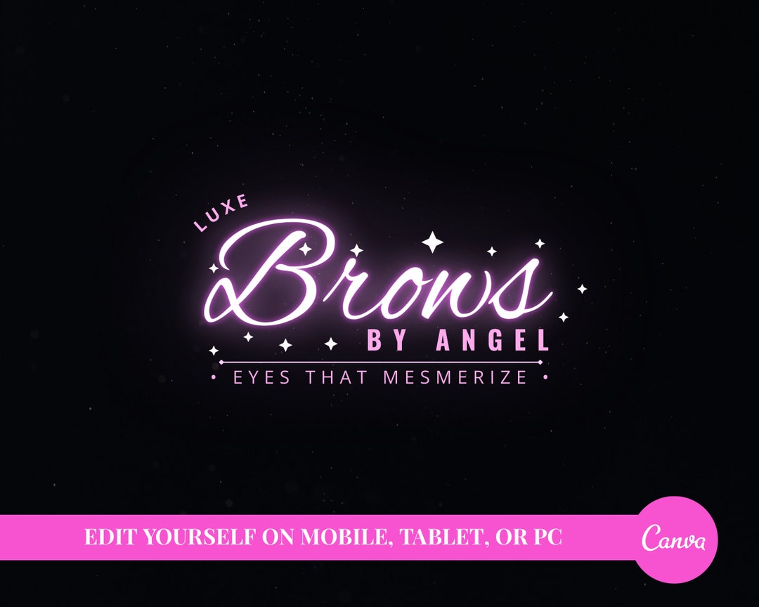 Neon Pink Brows Logo – DIY Canva Template (digital Download) - Etsy