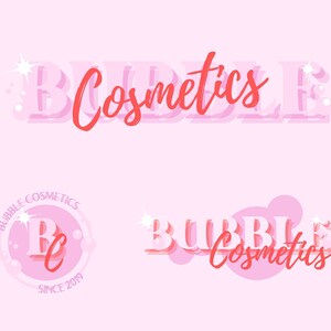 Pink Retro Cosmetics Logo - Canva Logo Template - Etsy