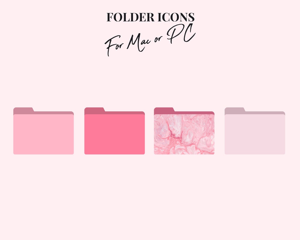 20 Soft Pink Folder Icons for Mac or Windows PC - Etsy