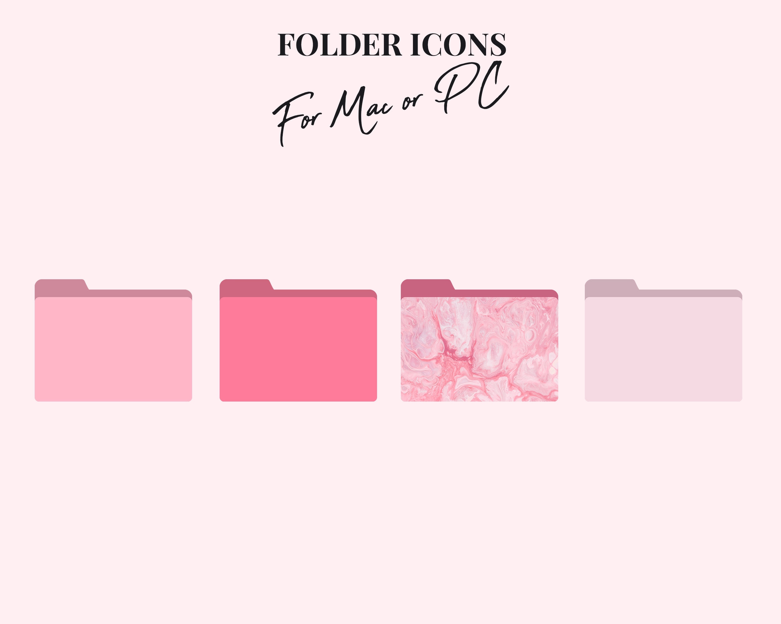 20 Soft Pink Folder Icons for Mac or Windows PC - Etsy