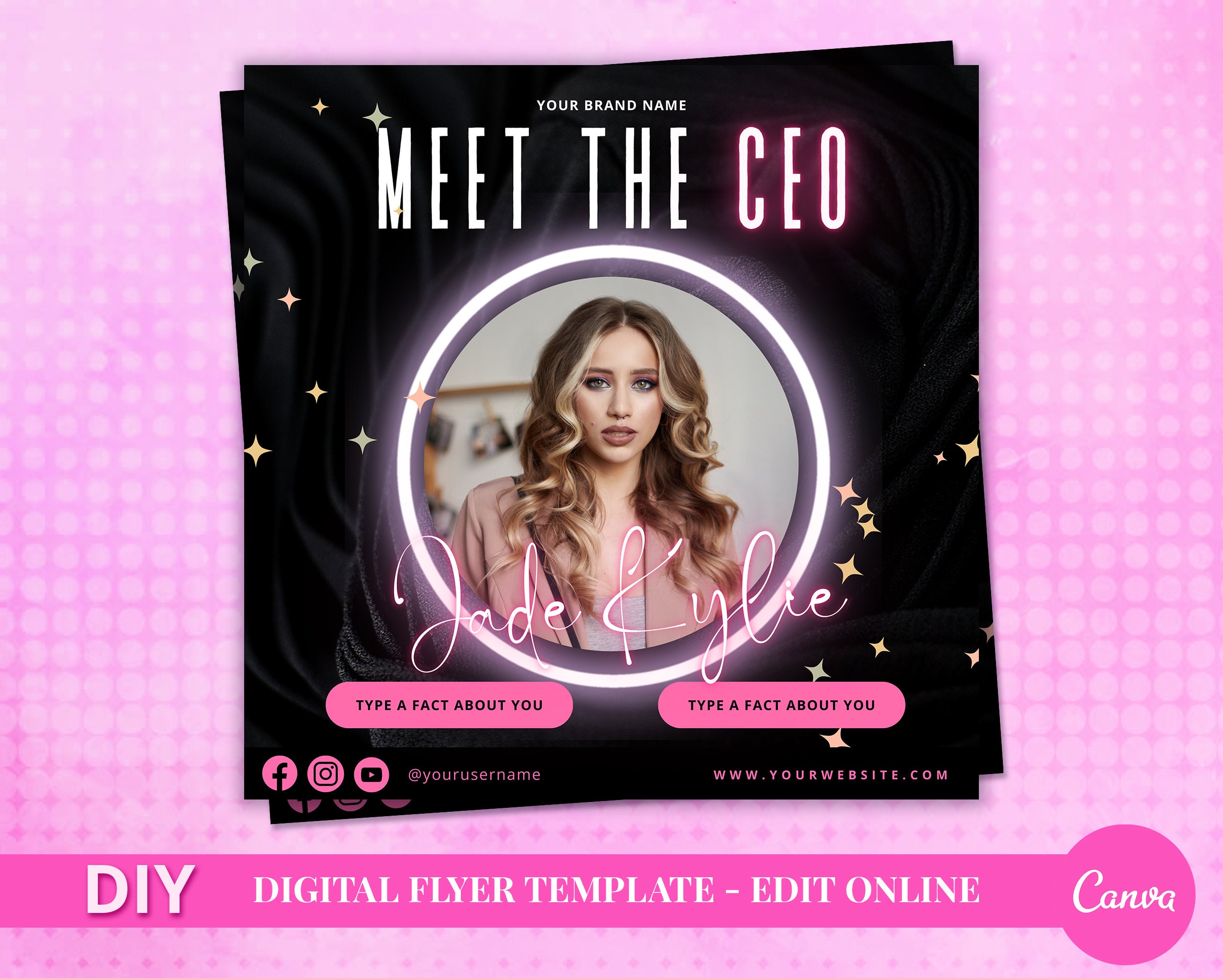 Editable Meet the CEO Digital Flyer - DIY Canva Flyer Template - Etsy