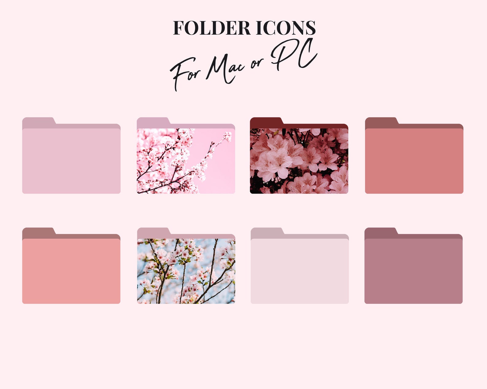 20 Soft Pink Folder Icons for Mac or Windows PC - Etsy