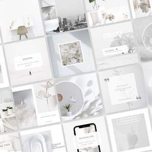 50 White Blogger Instagram Templates - Instagram Posts Canva Templates ...