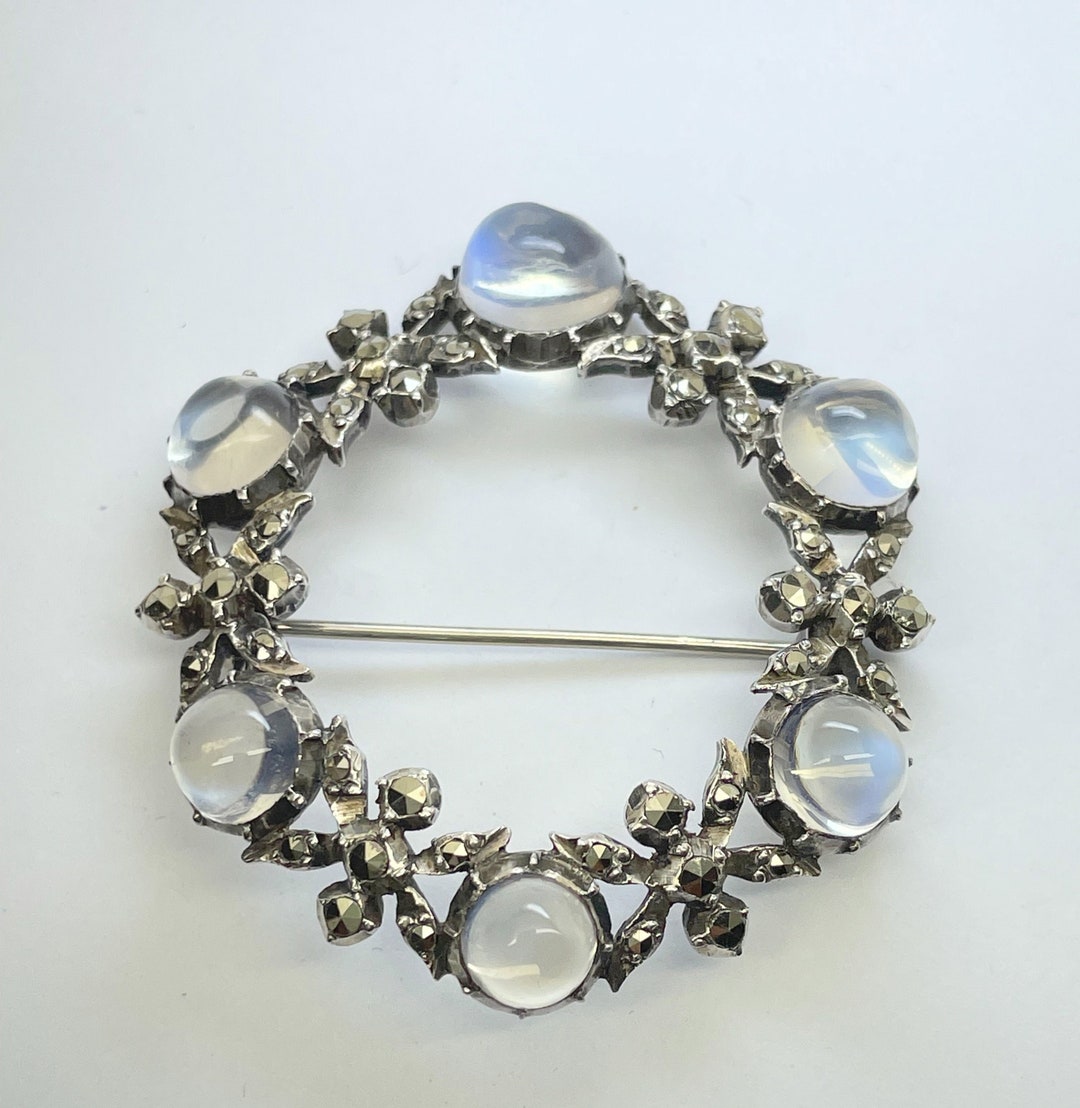 Sybil Dunlop Signed Brooch Arts Crafts Moonstone - Etsy