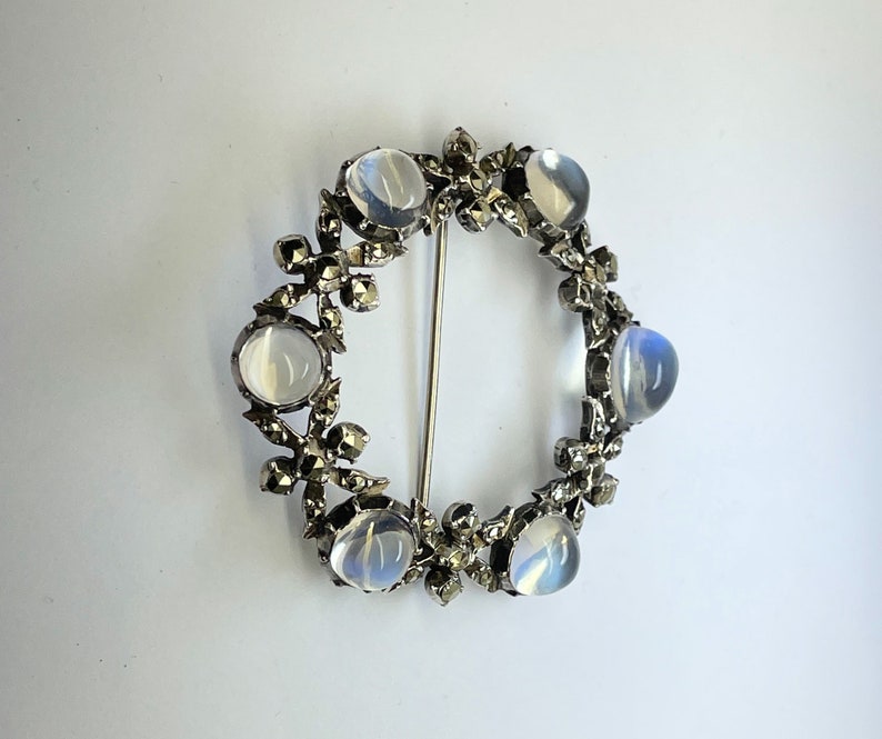 Sybil Dunlop Signed Brooch Arts Crafts Moonstone - Etsy