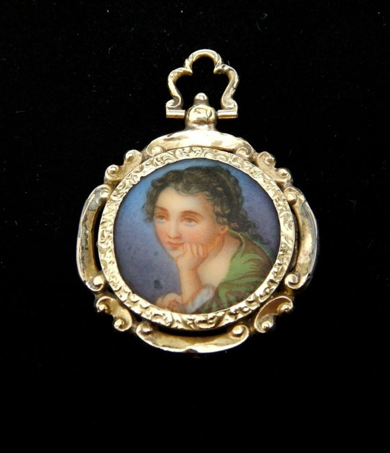 Antique Georgian Portrait Miniature Pendant / Locket … - Gem