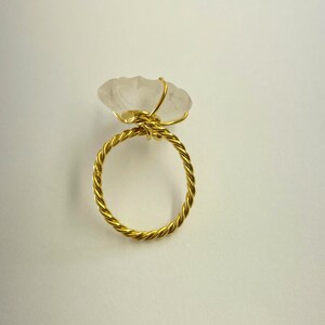 Vintage Designer 18ct Gold , Diamond, Frosted Rock Crystal Ring - Etsy