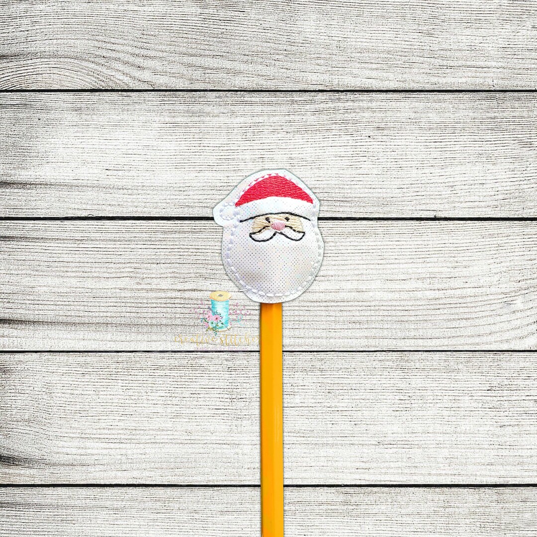 Santa Pencil Topper Digital Embroidery Design File Patch - Etsy
